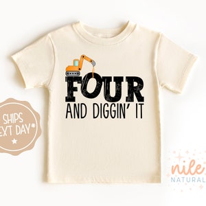 Three and Diggin' It Onesie® , Matching Birthday Shirt, Construction ...