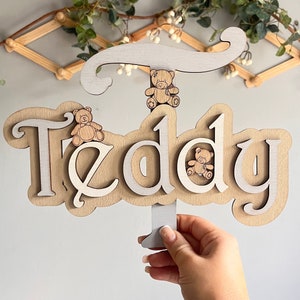 Teddy Name Wall Sign Teddy Bear Nursery Decoration Baby Wall Decor ...