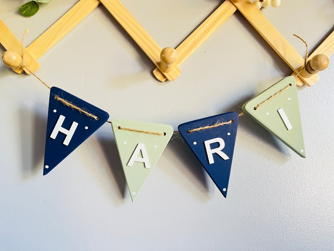 Personalized Name Garland: Sage Nursery Decor, Kids Room Bunting - Etsy