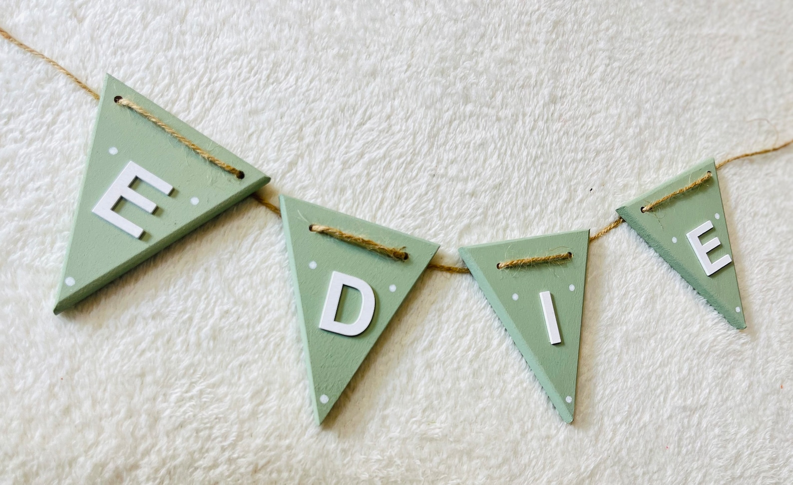 Personalised Name Wooden Bunting: Sage Green Boho Nursery Decor - Etsy