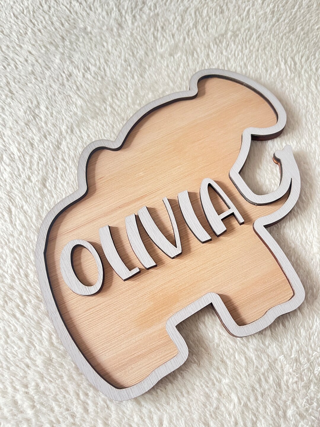 Personalised Elephant Door Sign: Safari Nursery Decor, Custom Name ...