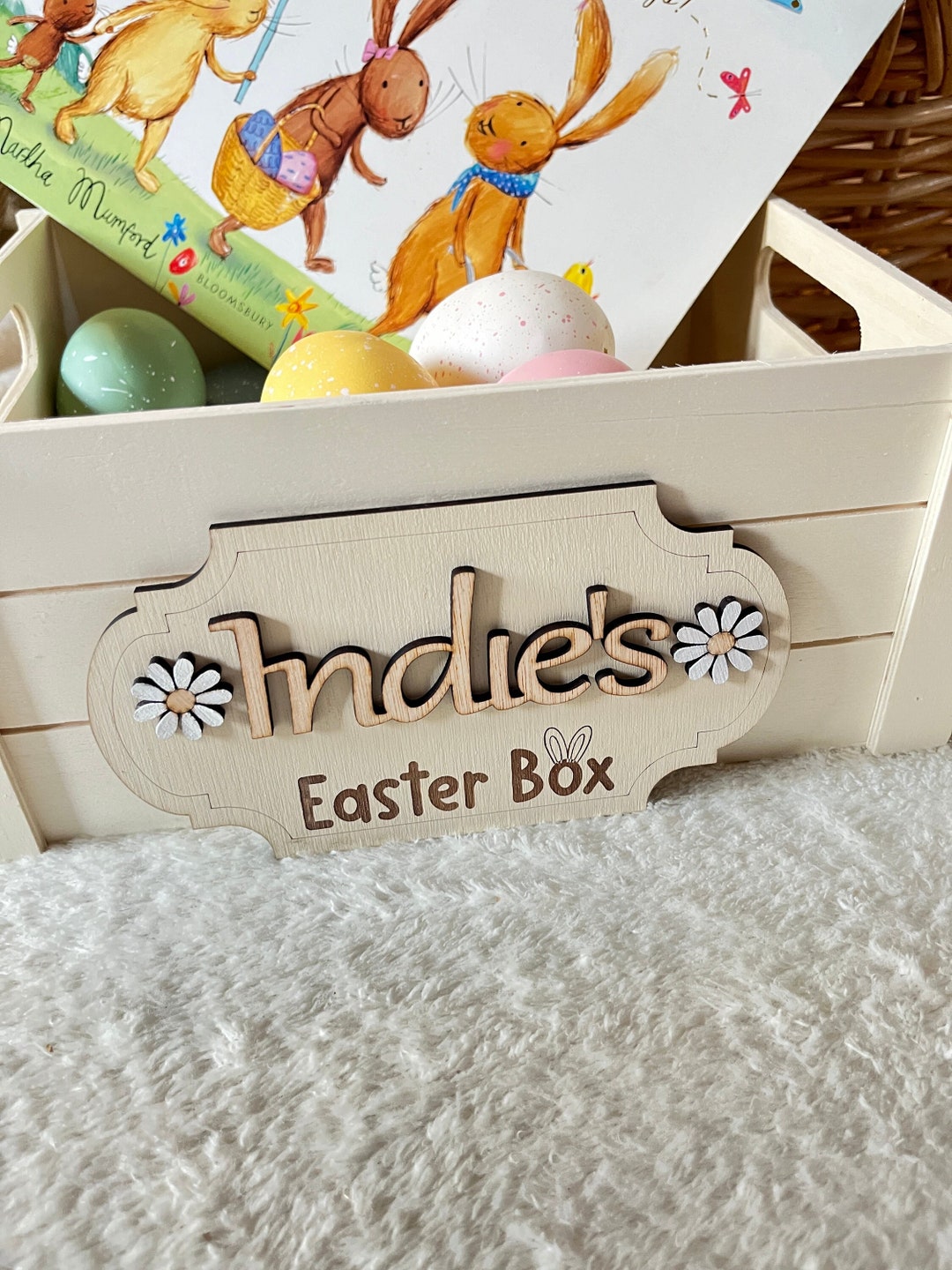Easter Crate Name Sign for Easter Gift Box Easter Plaque Basket Tag ...