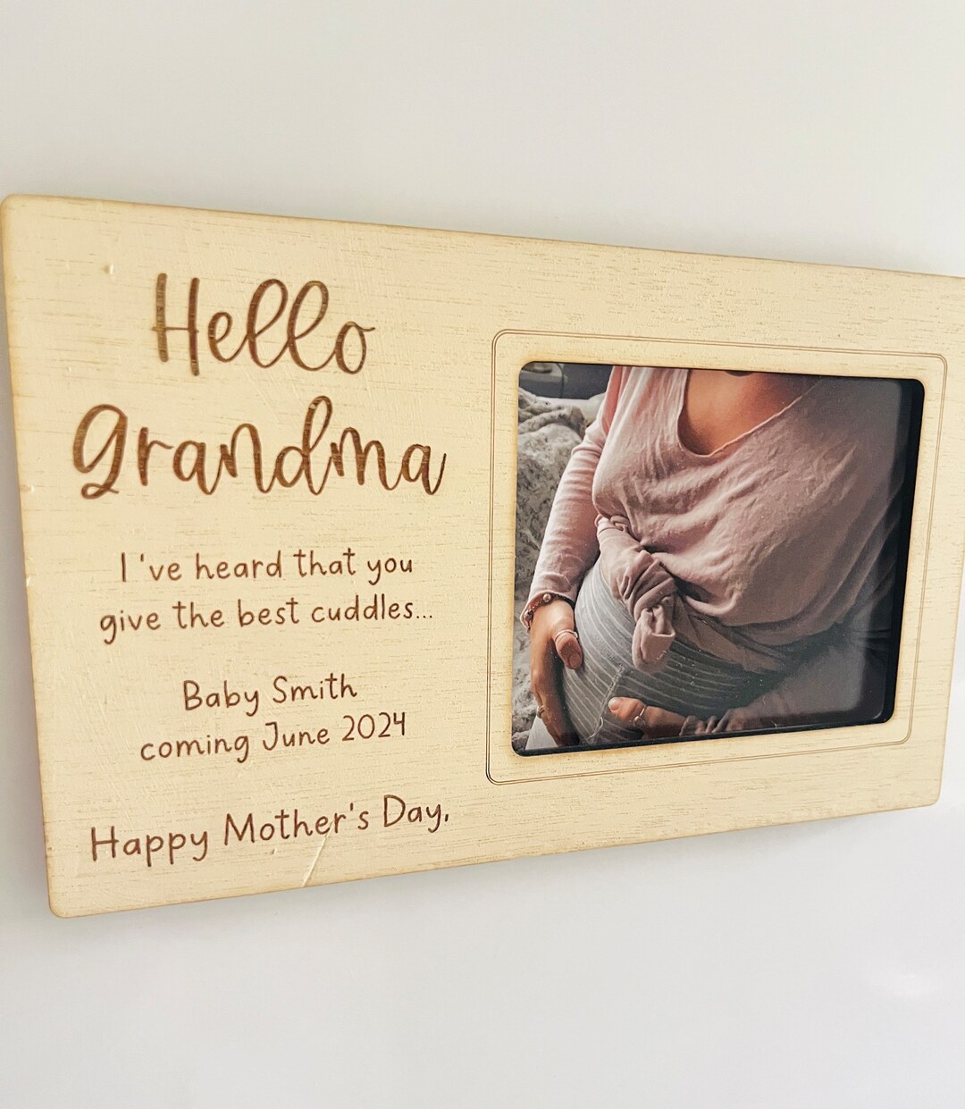 Mother's Day Baby Announcement Fridge Magnet Photo Scan Frame ...