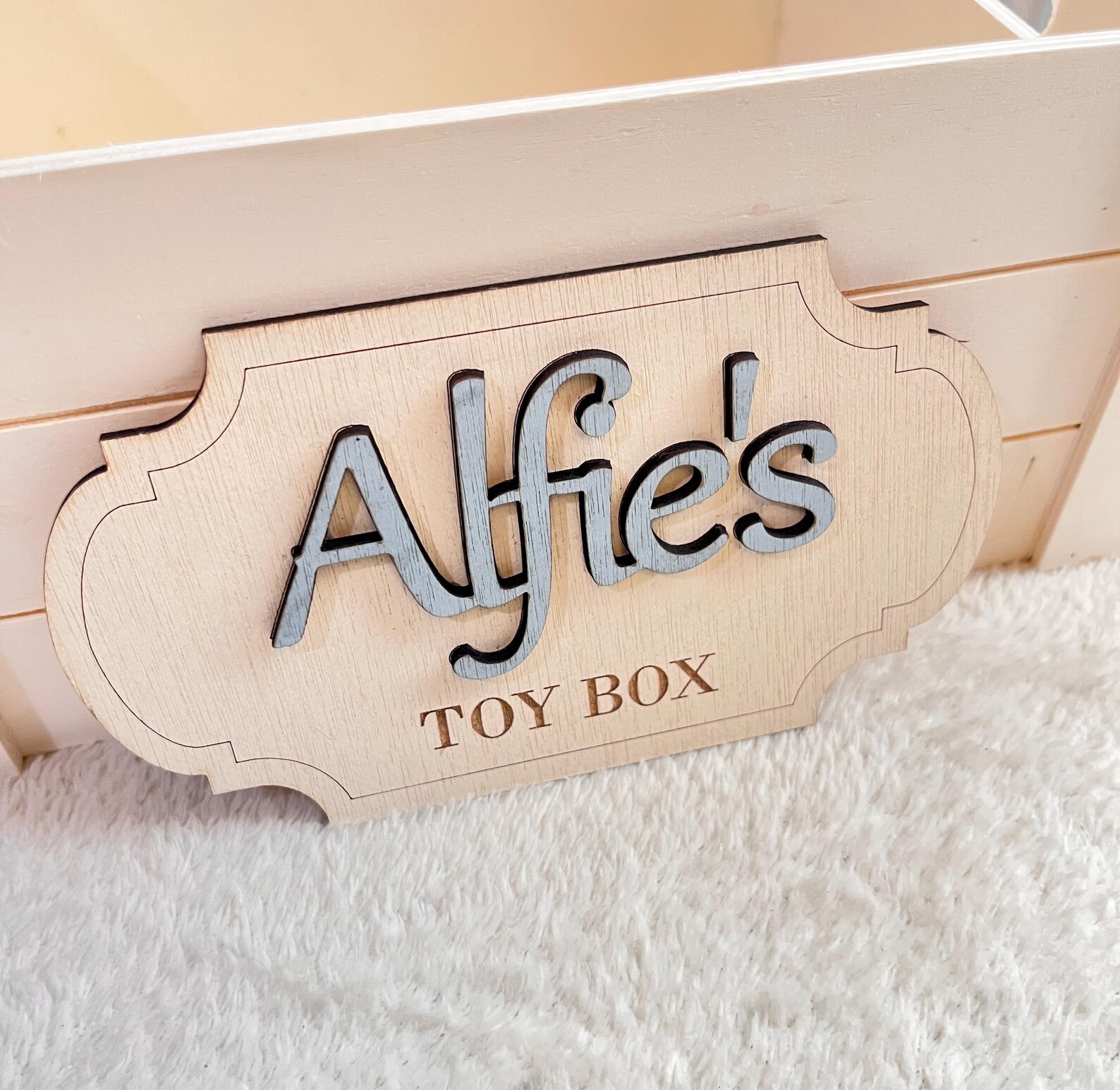 Personalized Wooden Toy Box Name Sign: Nursery Decor - Etsy