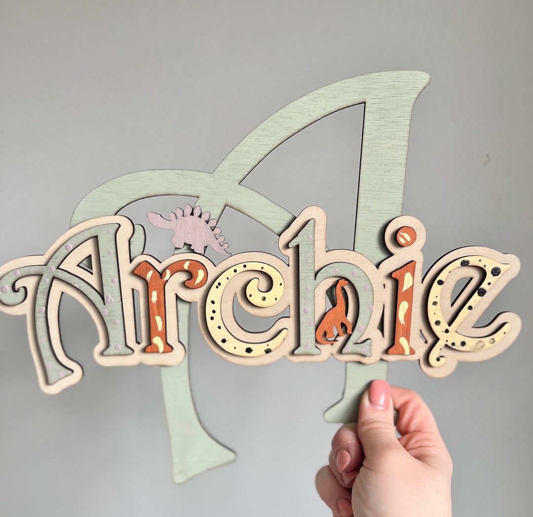 Personalised Dinosaur Name Sign: Wooden Boys Bedroom Door Decor - Etsy