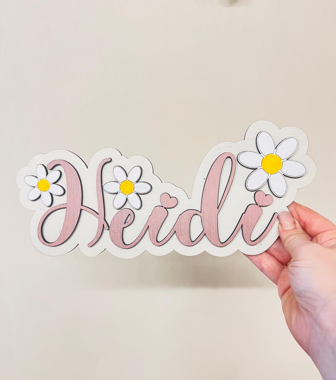Daisy Door Sign: Wooden Floral Nursery Decor, Custom Daisy Name Sign ...
