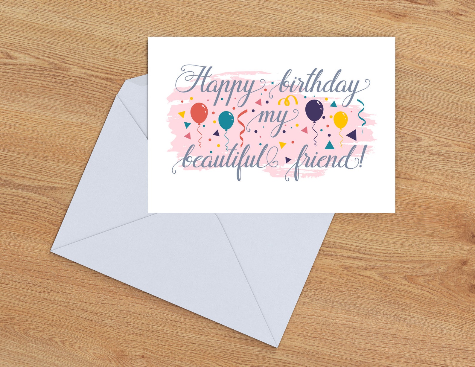 Happy Birthday My Beautiful Friend - Blank Inside, Birthday Card ...