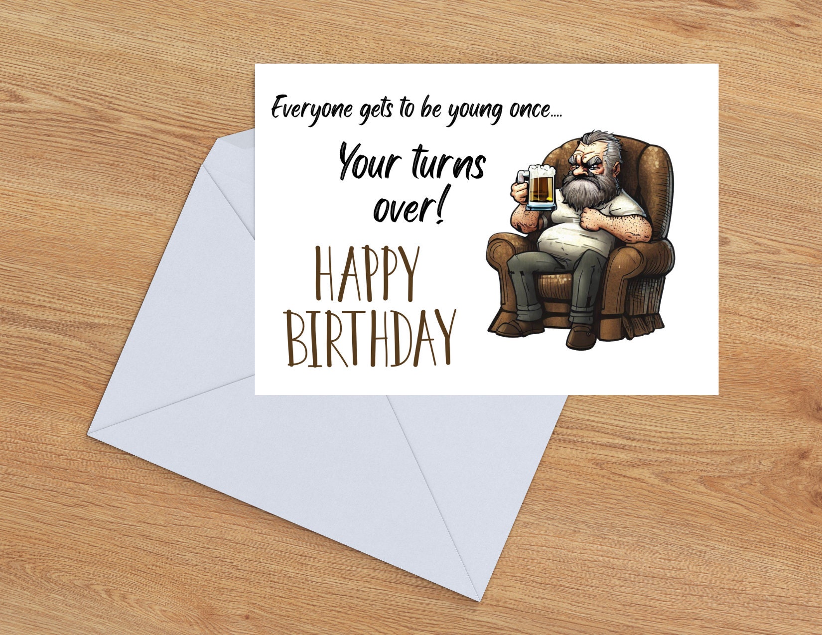 Grumpy Old Man Birthday Card - Blank Inside - Etsy