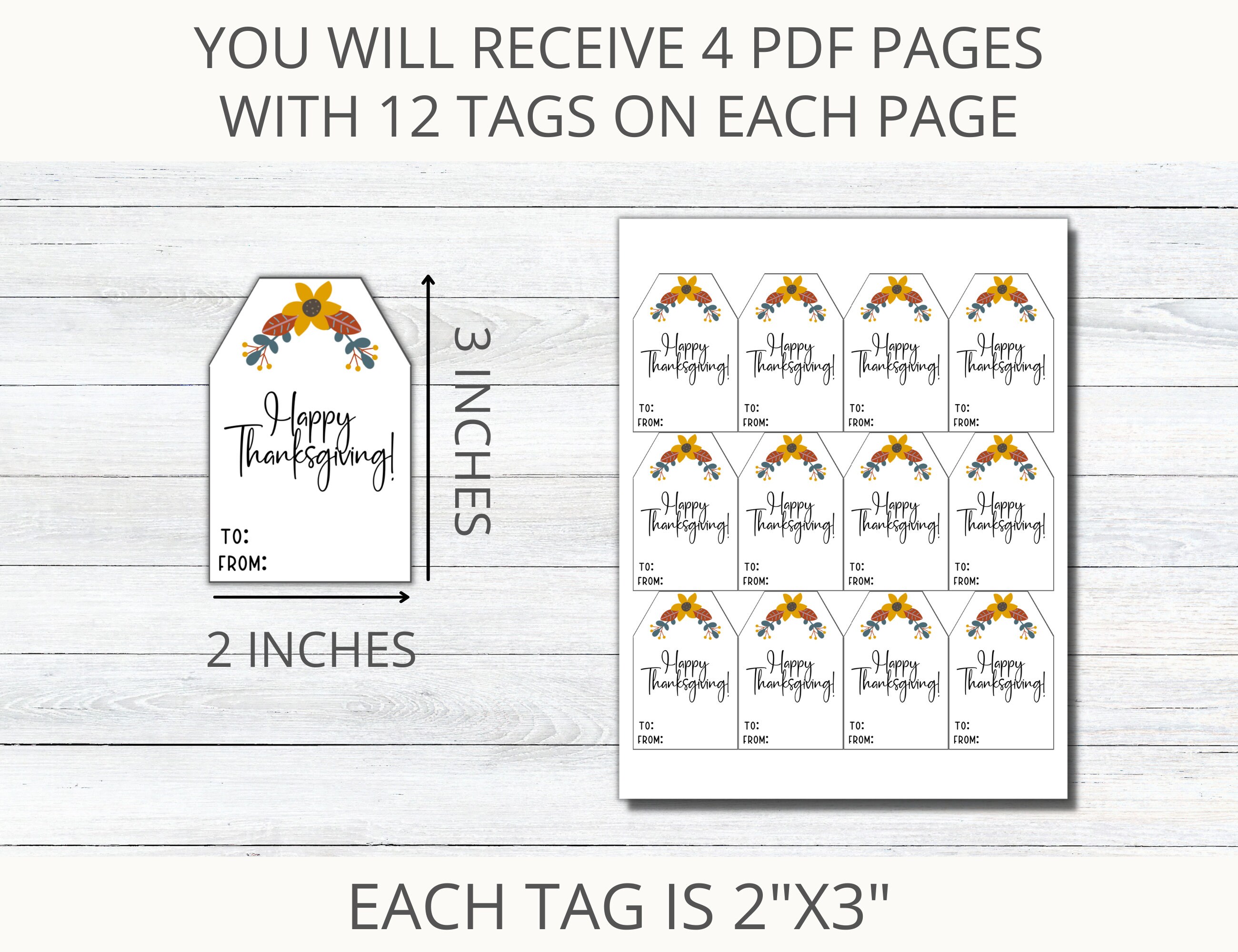 Thanksgiving Gift Tags Printable, Thanksgiving Favor Tags, Printable ...