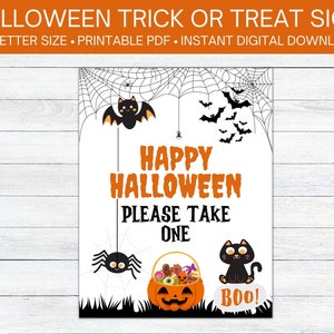 Please Take One Sign Halloween Trick or Treat Sign Halloween Party ...