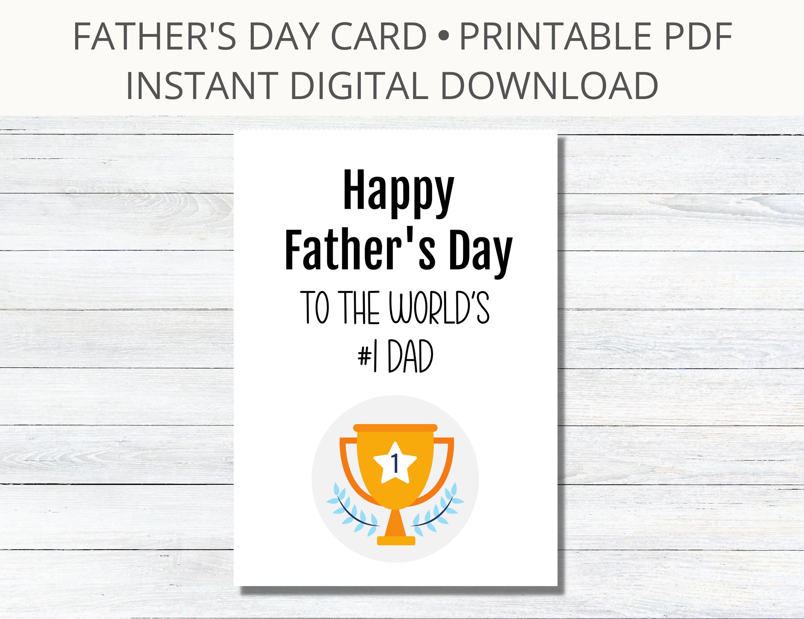 Printable Father's Day Card, Instant Digital Download PDF, Happy Father ...