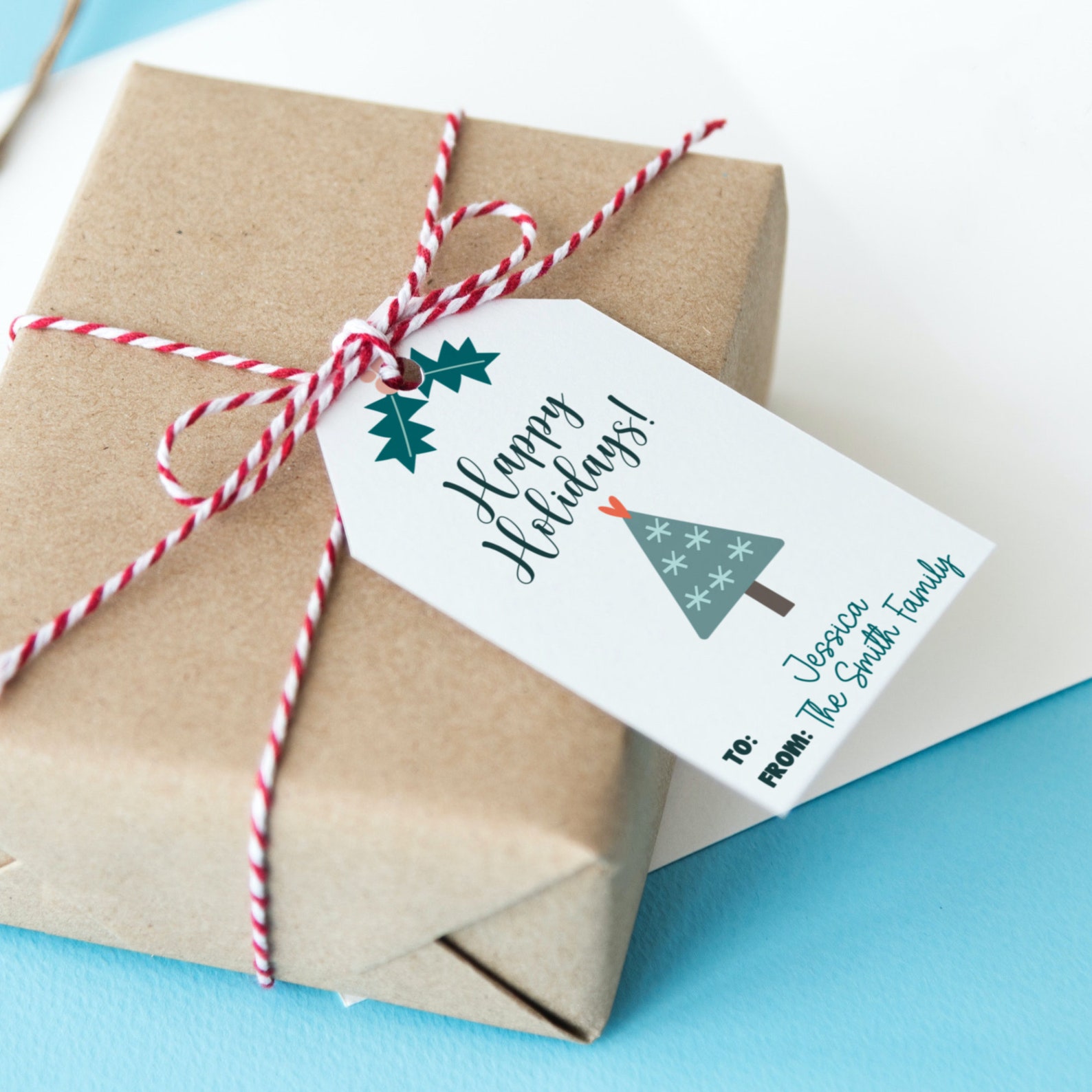 Happy Holiday Gift Tags, Printable Instant Digital Download PDF ...