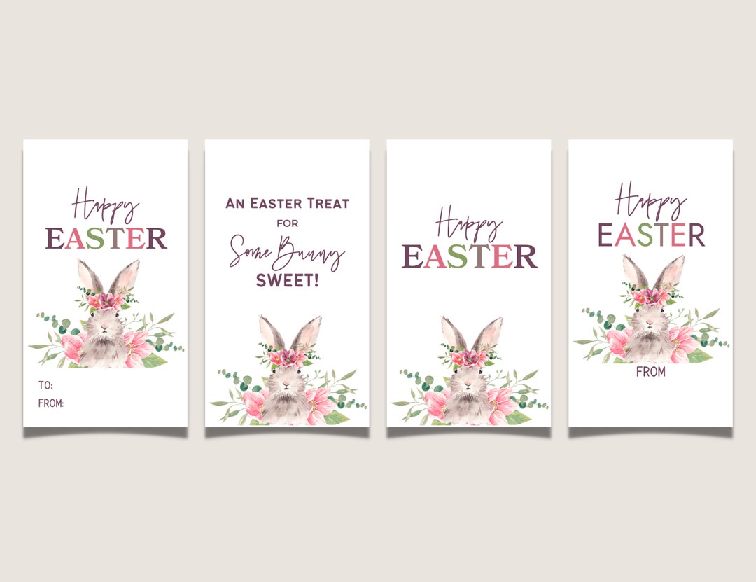 Printable Easter Tags, Instant Download, Easter Basket Tag, Easter Gift ...