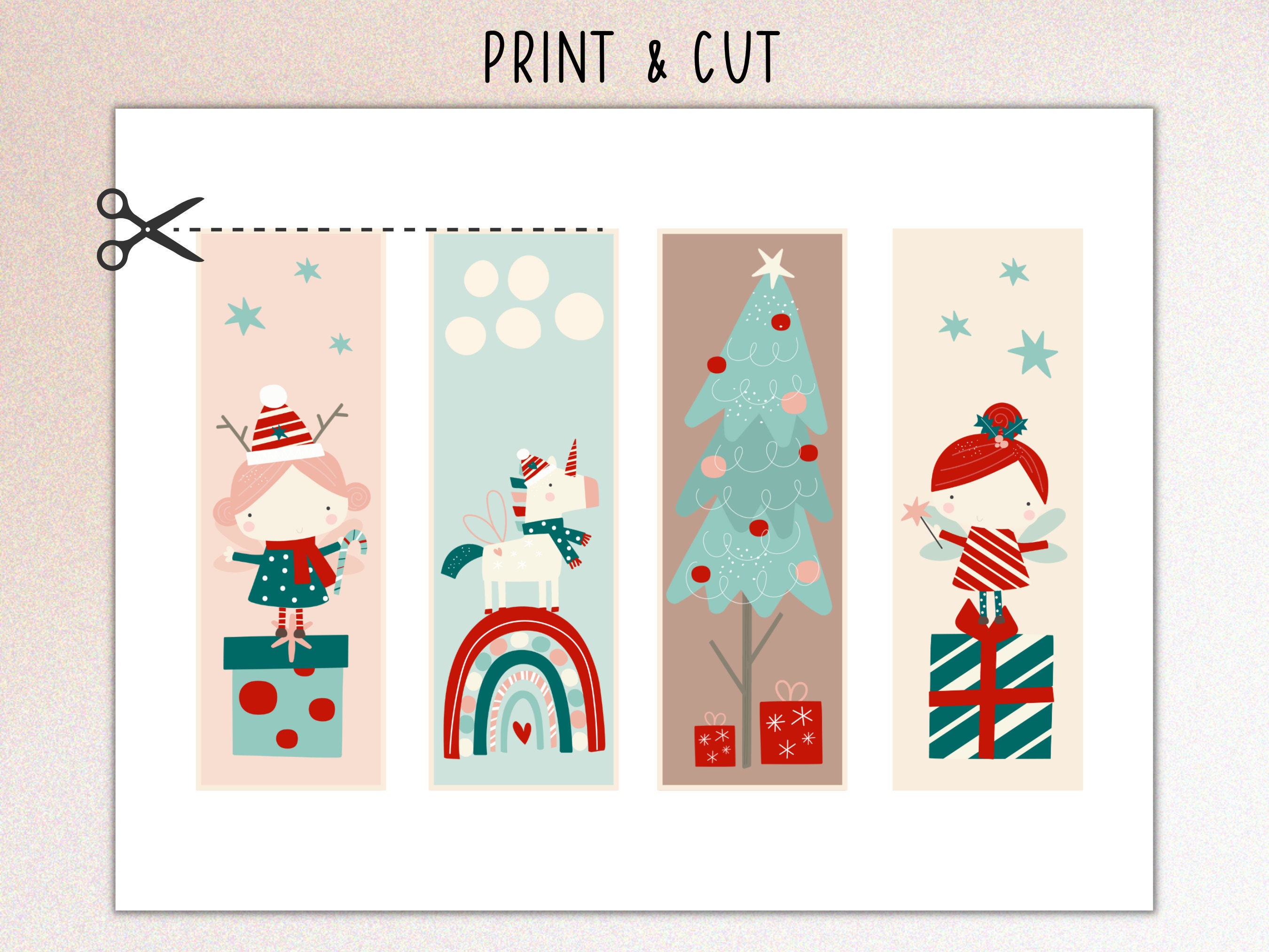 Printable Christmas Bookmarks, Instant Digital Download, Cute Winter ...