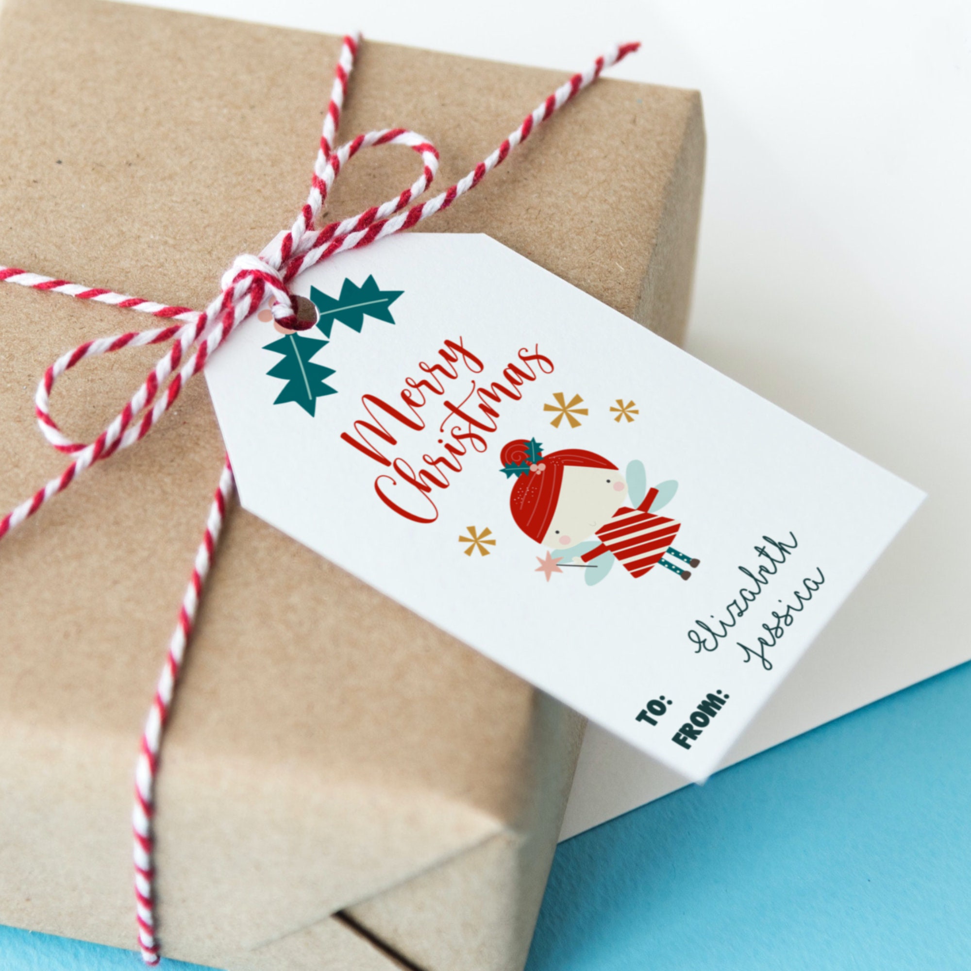 Christmas Gift Tags, Printable PDF, Instant Digital Download, Printable ...