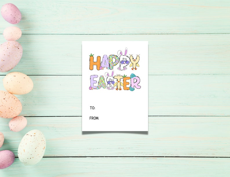 Printable Easter Alphabet Mini Cards, Cute Happy Easter Design, Easter ...