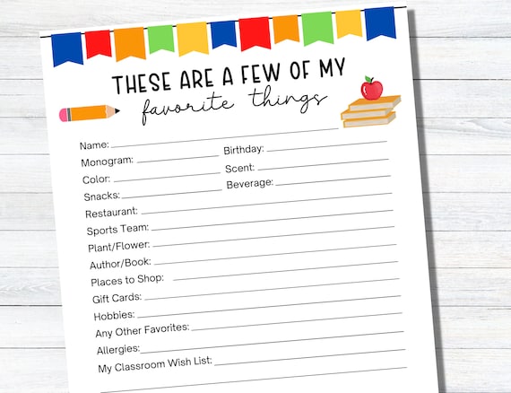Favorite Things List Worksheet Free Printable Thanksgiving Worksheet