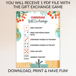 Roll the Dice Christmas Gift Exchange Game Printable | Fun Holiday ...