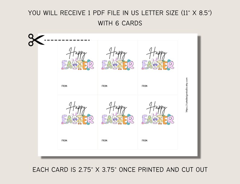 Printable Easter Cards for Kids, Cute Happy Easter Cards, DIY Mini ...