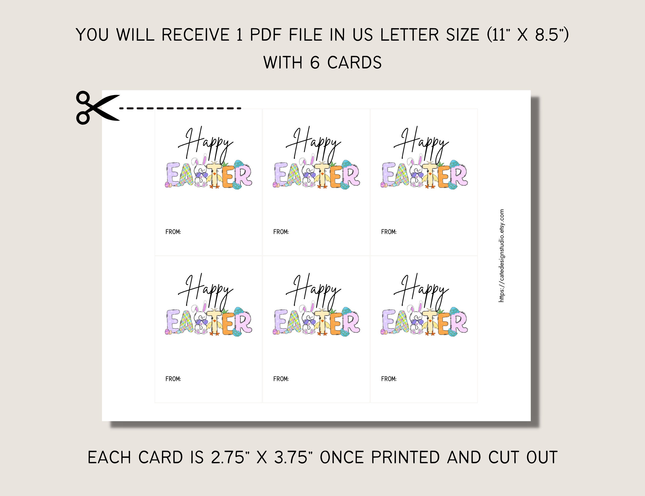 Printable Easter Cards for Kids, Cute Happy Easter Cards, DIY Mini ...