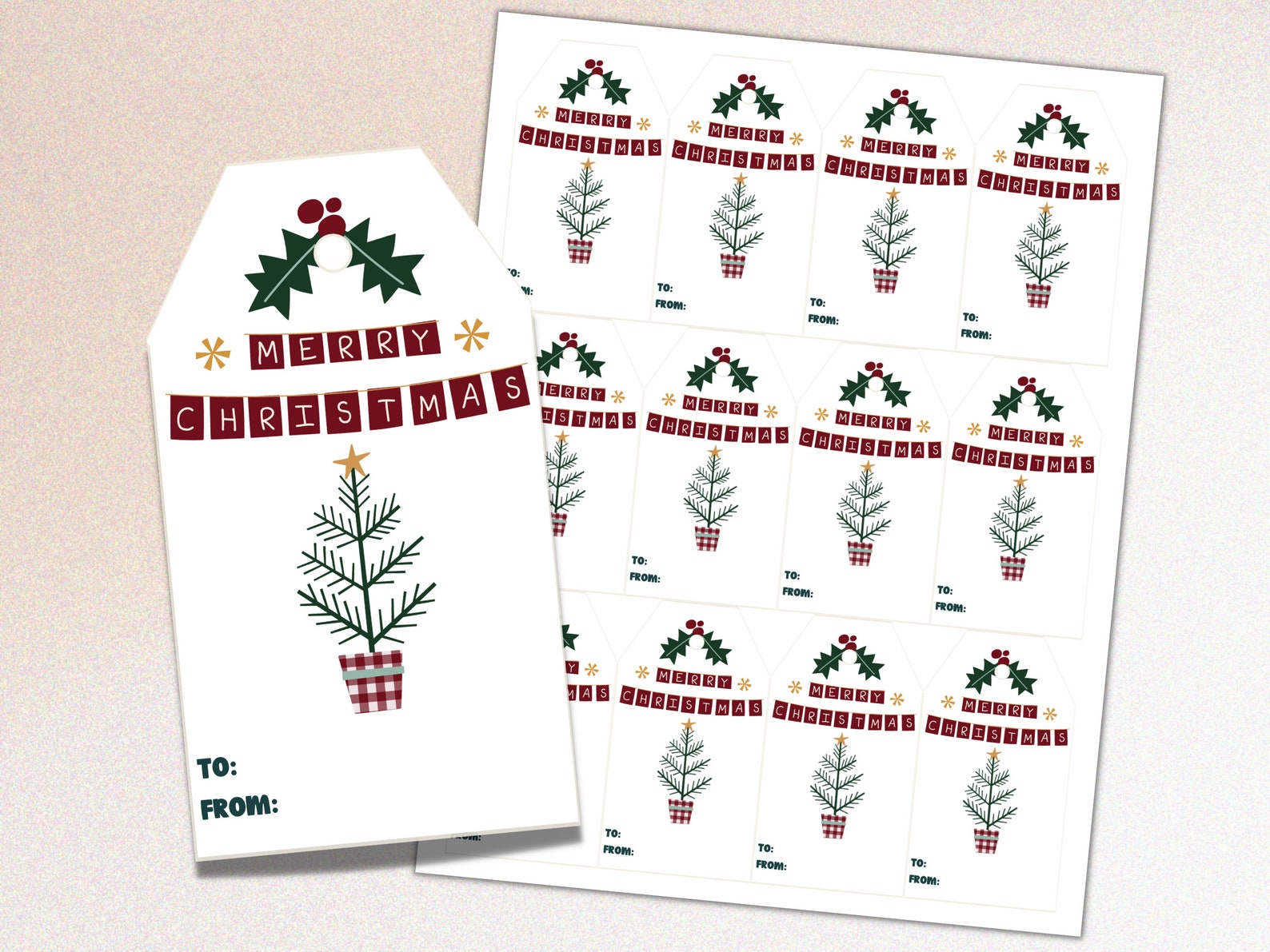 Printable Christmas Gift Tags Instant Digital Download PDF - Etsy