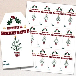 Printable Christmas Gift Tags, Instant Digital Download PDF, Christmas ...