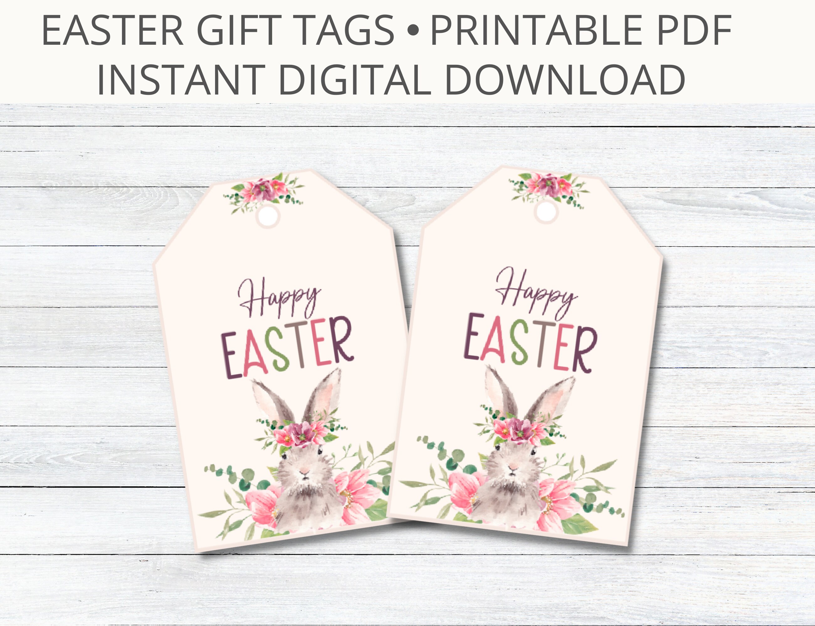Easter Gift Tag Template, Printable Easter Basket Favor Tags, Easter ...