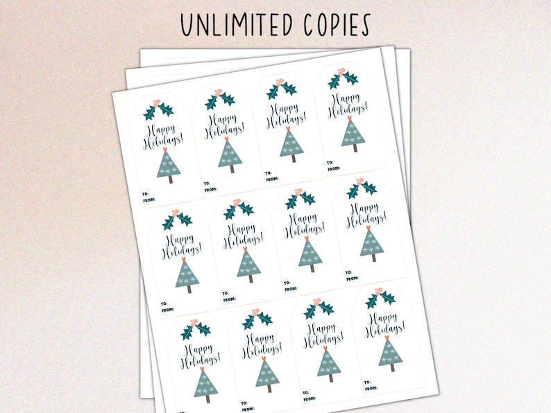 Christmas Gift Tags Printable PDF Instant Digital Download - Etsy