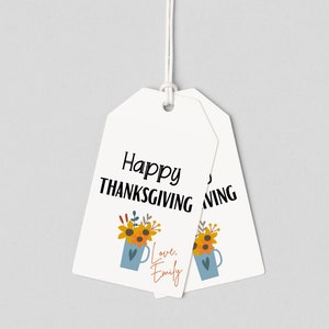 Thanksgiving Gift Tags Printable, Thanksgiving Favor Tags, Printable ...