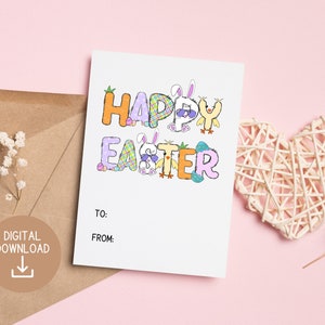 Printable Easter Alphabet Mini Cards, Cute Happy Easter Design, Easter ...