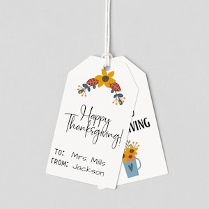 Thanksgiving Gift Tags Printable, Thanksgiving Favor Tags, Printable ...