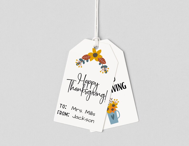 Thanksgiving Gift Tags Printable Thanksgiving Favor Tags - Etsy