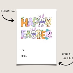 Printable Easter Alphabet Mini Cards, Cute Happy Easter Design, Easter ...