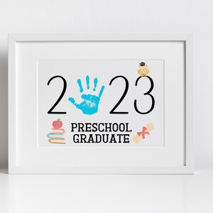 Preschool Graduation Handprint Art Template, Kids DIY Crafts, Keepsake ...