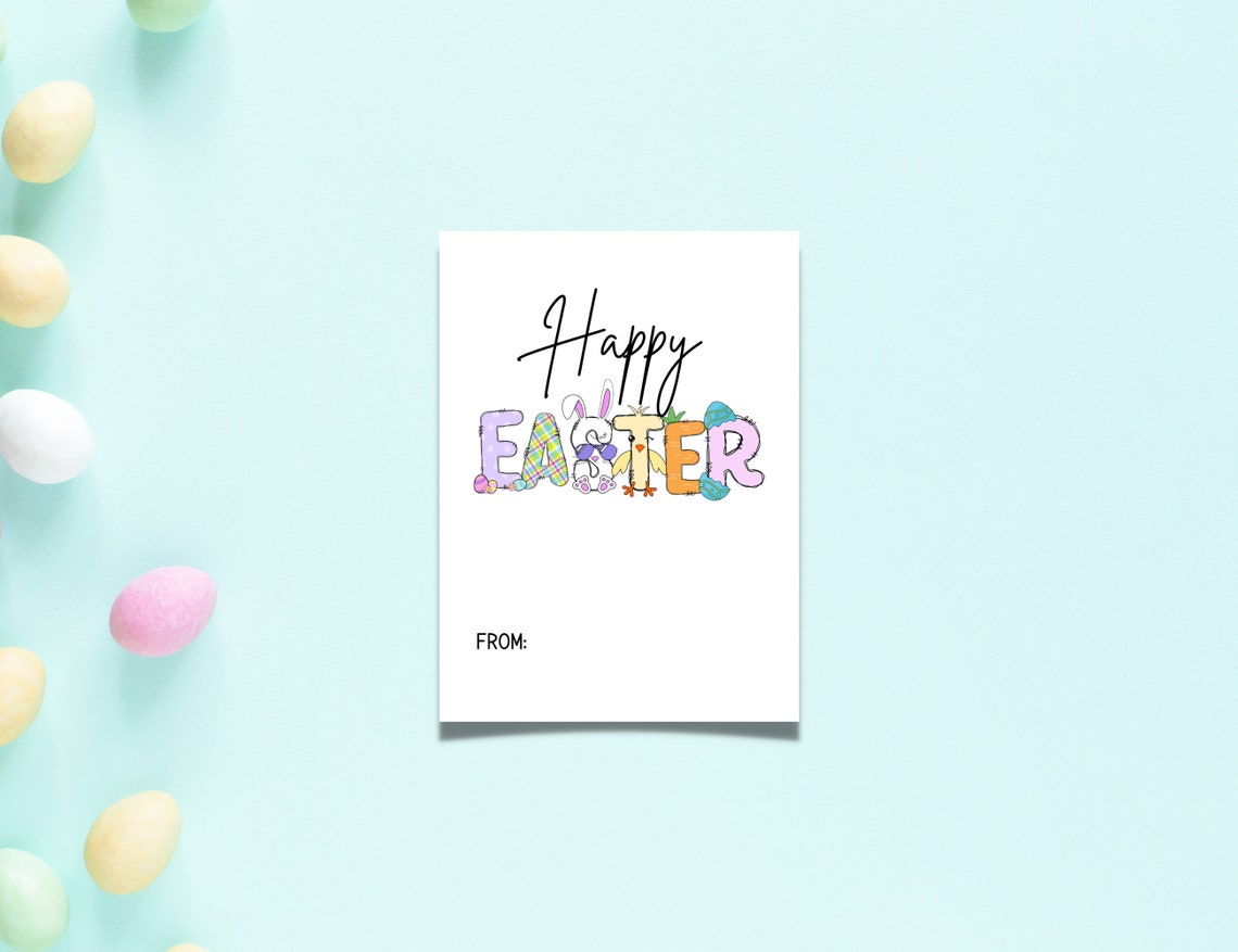 Printable Easter Cards for Kids, Cute Happy Easter Cards, DIY Mini ...