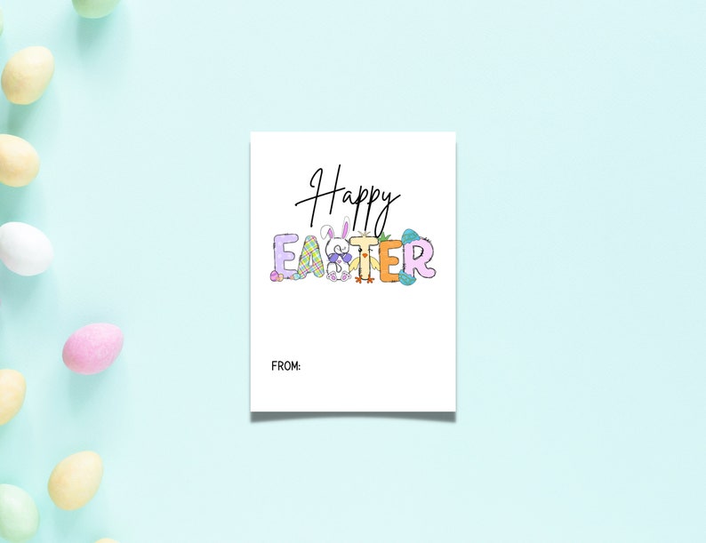 Printable Easter Cards for Kids, Cute Happy Easter Cards, DIY Mini Easter Cards, Easter Basket ...