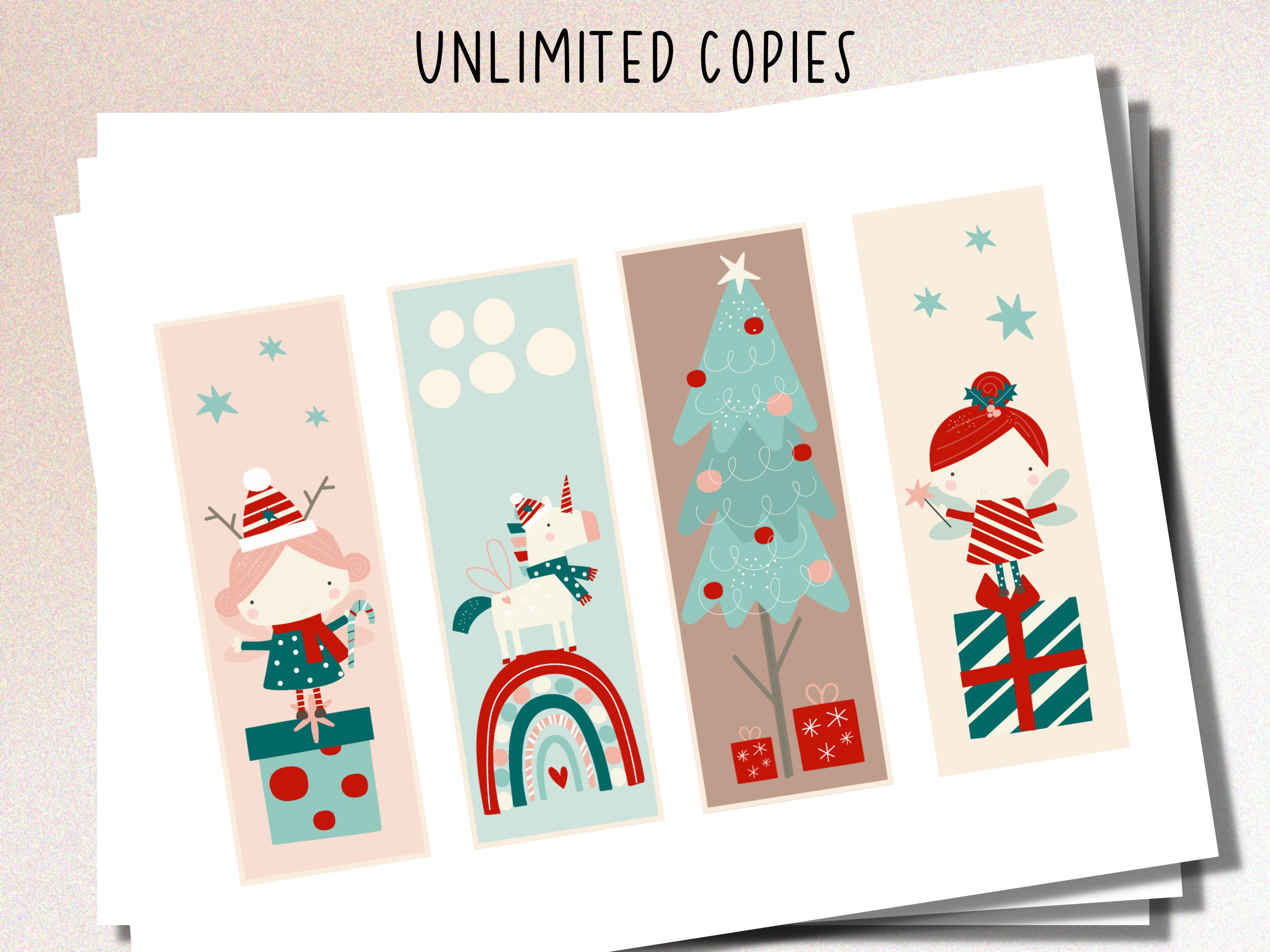 Printable Christmas Bookmarks, Instant Digital Download, Cute Winter ...