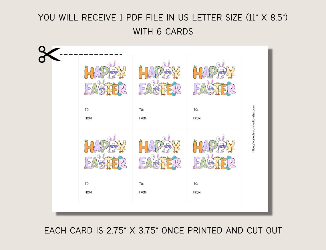 Printable Easter Alphabet Mini Cards, Cute Happy Easter Design, Easter ...