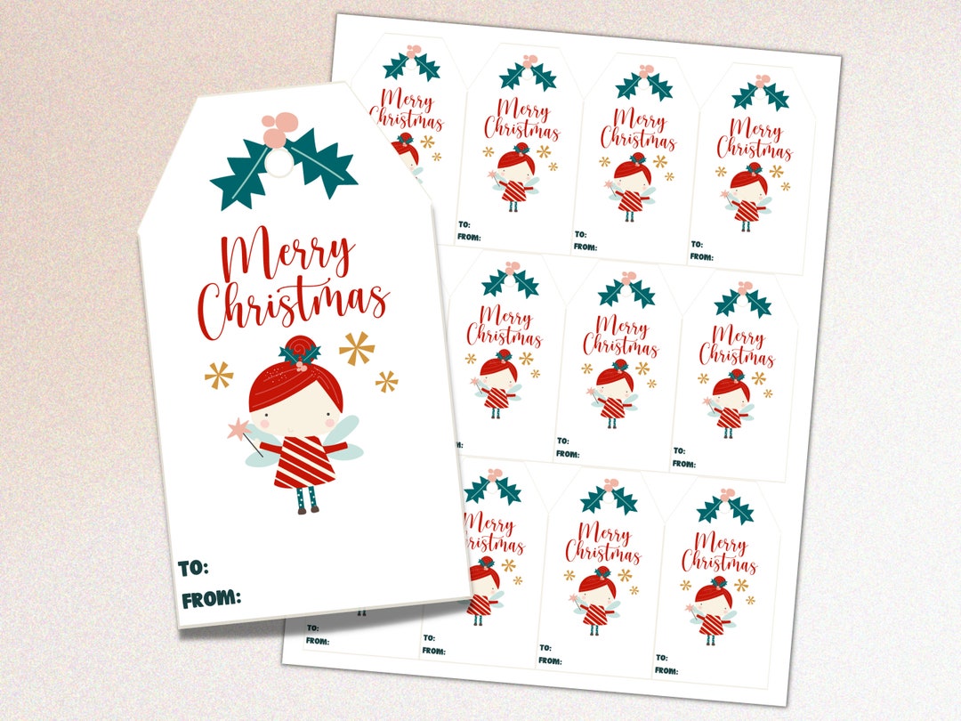 Christmas Gift Tags, Printable PDF, Instant Digital Download, Printable ...