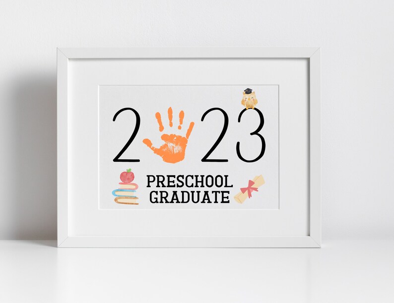 Preschool Graduation Handprint Art Template Kids DIY Crafts - Etsy
