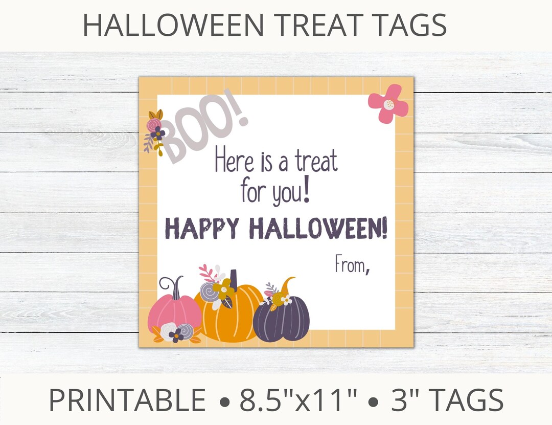 Halloween Treat Tags for Kids, Printable Instant Download PDF, Kids ...