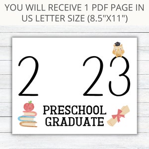 Preschool Graduation Handprint Art Template, Kids DIY Crafts, Keepsake ...