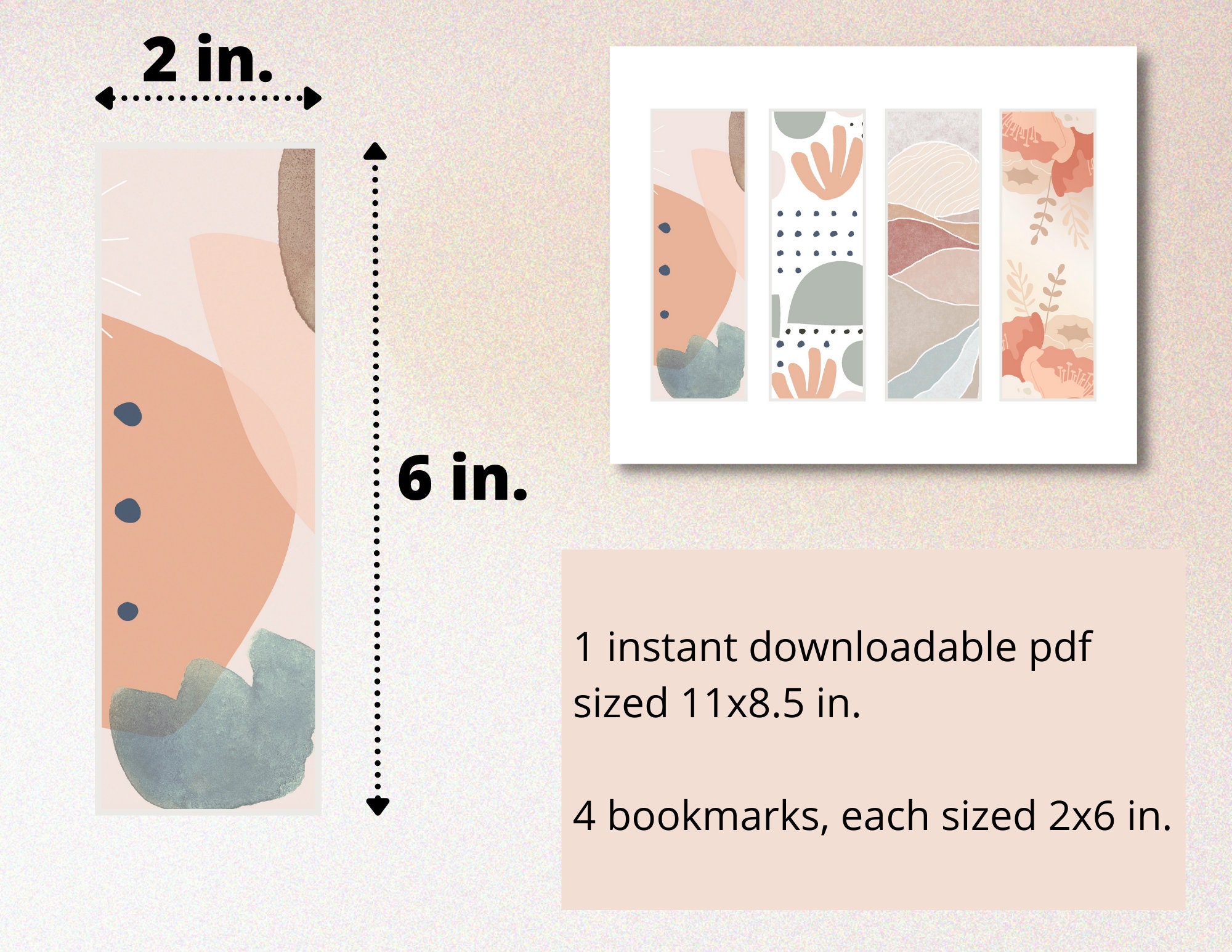 Boho Printable Bookmarks, Digital Bookmarks, Bookmarks for Adults, Book ...