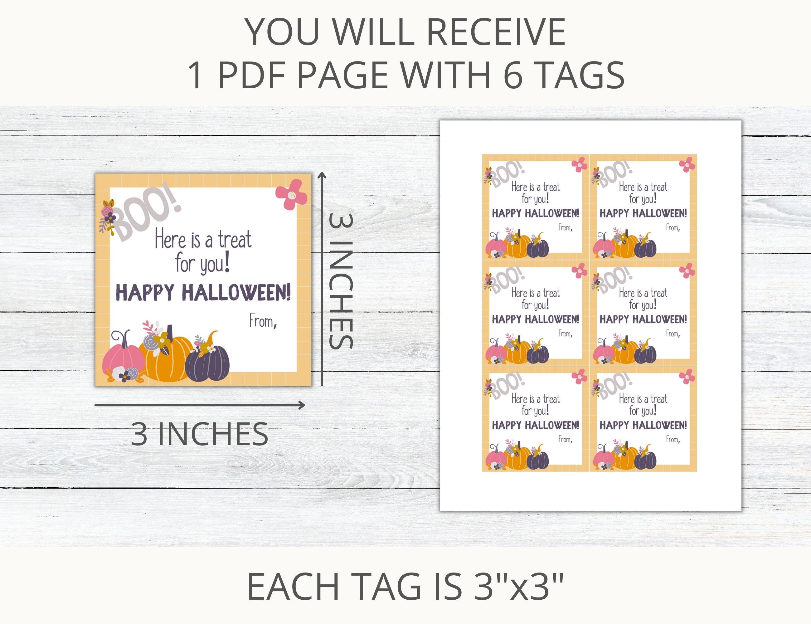 Halloween Treat Tags for Kids, Printable Instant Download PDF, Kids ...