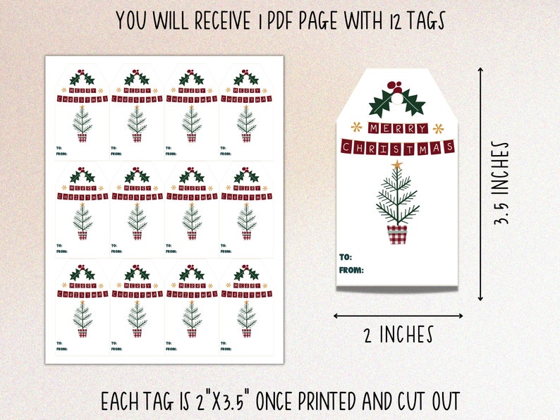 Printable Christmas Gift Tags Instant Digital Download PDF - Etsy