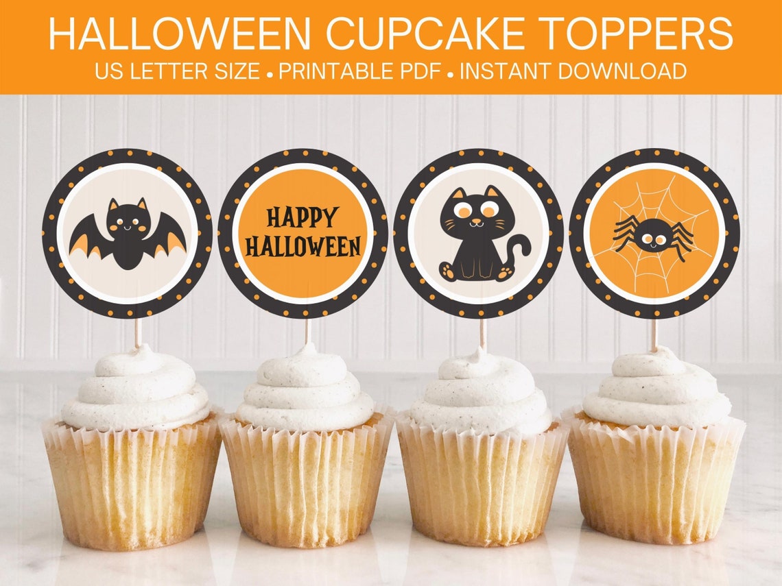 Printable Halloween Cupcake Toppers | DIY Party Decoration | Instant ...