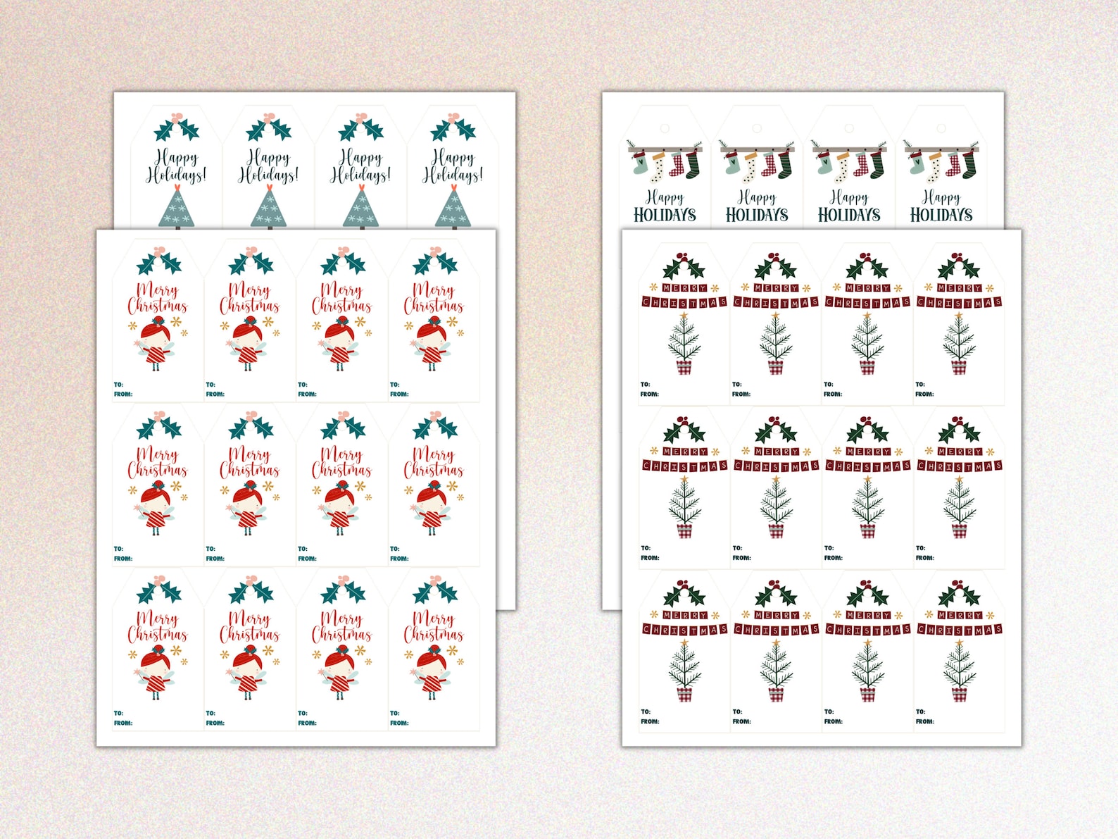 Christmas Gift Tags Printable PDF Instant Digital Download - Etsy