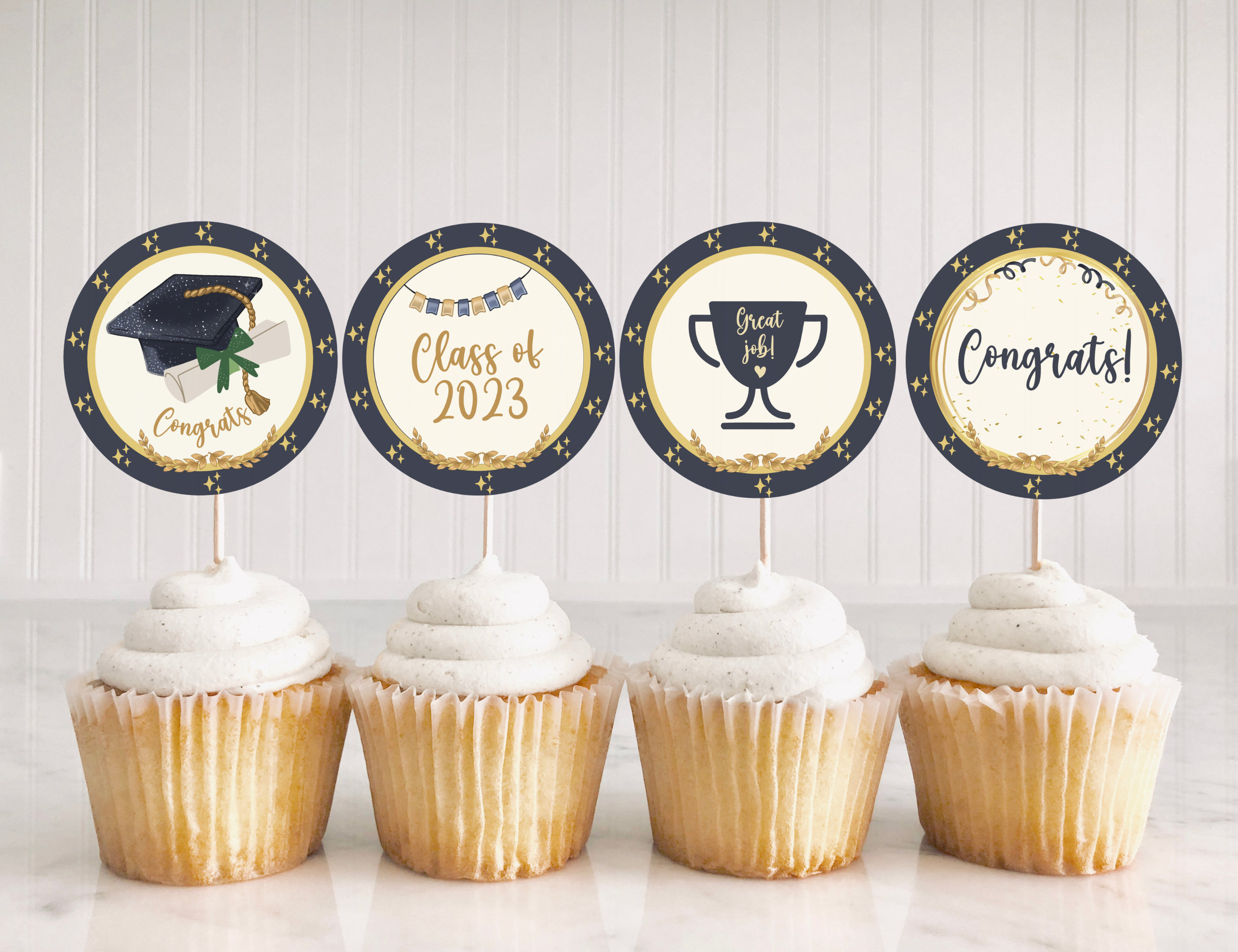 Graduation Cupcake Toppers 2023, Printable Instant Digital Download PDF ...