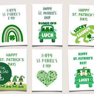Printable St. Patrick's Day Cards, Good Luck Cards, School Class Party ...