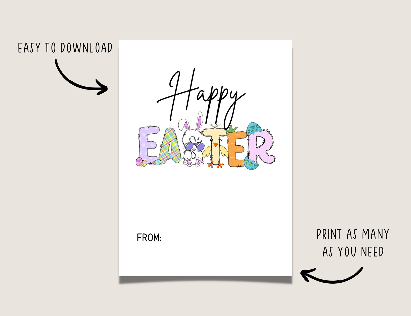 Printable Easter Cards for Kids, Cute Happy Easter Cards, DIY Mini ...